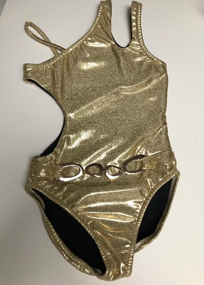 Gold Shinny Foil Link Angle 1 Shoulder Monokini – Les Tout Petits